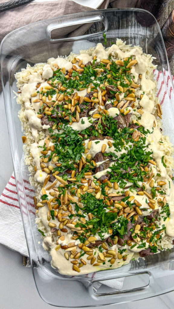 Lamb Fatteh with Creamy Tahini-Yogurt Sauce - Rana's Recipe